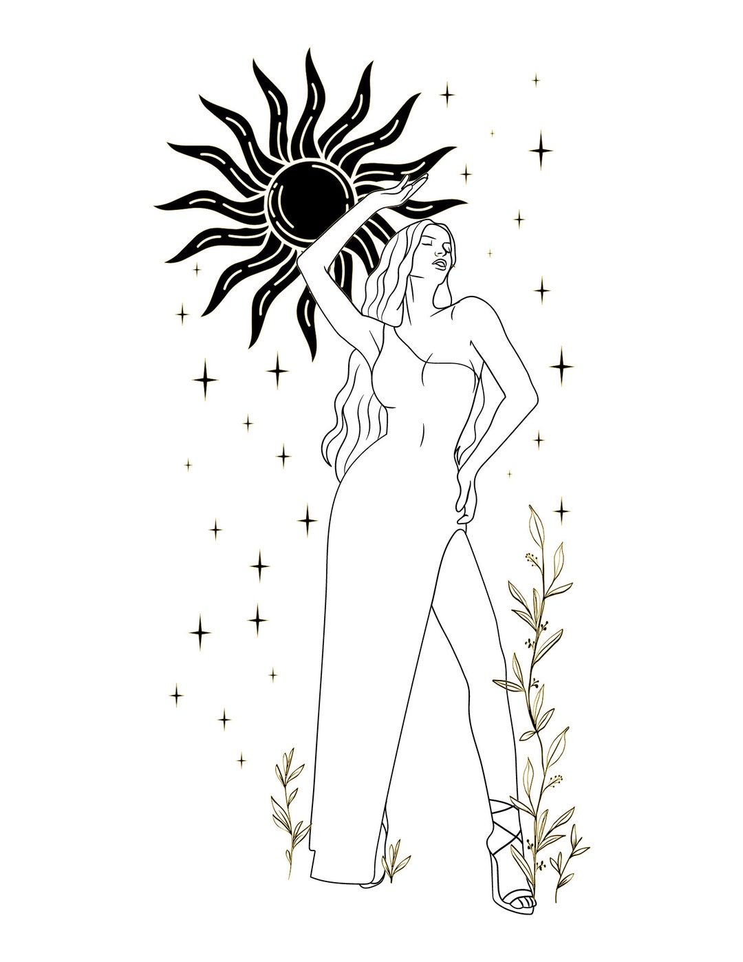 Mother Nature Coloring Page - Etsy