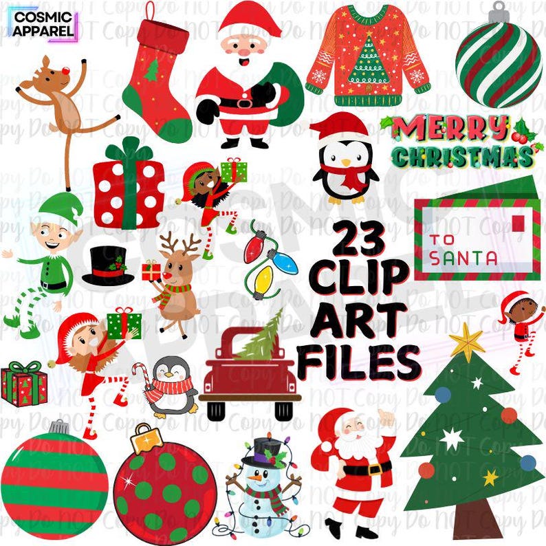 Chrismas Clipart Bundle SUBLIMATION Digital Design, PNG, Christmas ...