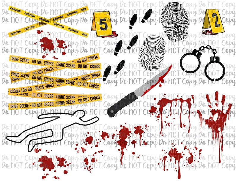 True Crime Bundle Clipart Package SUBLIMATION Digital Design, PNG, True ...