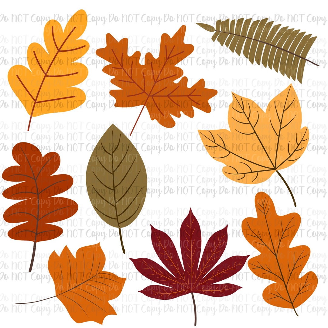 Halloween Fall Leaves Clipart SUBLIMATION Digital Design, PNG ...