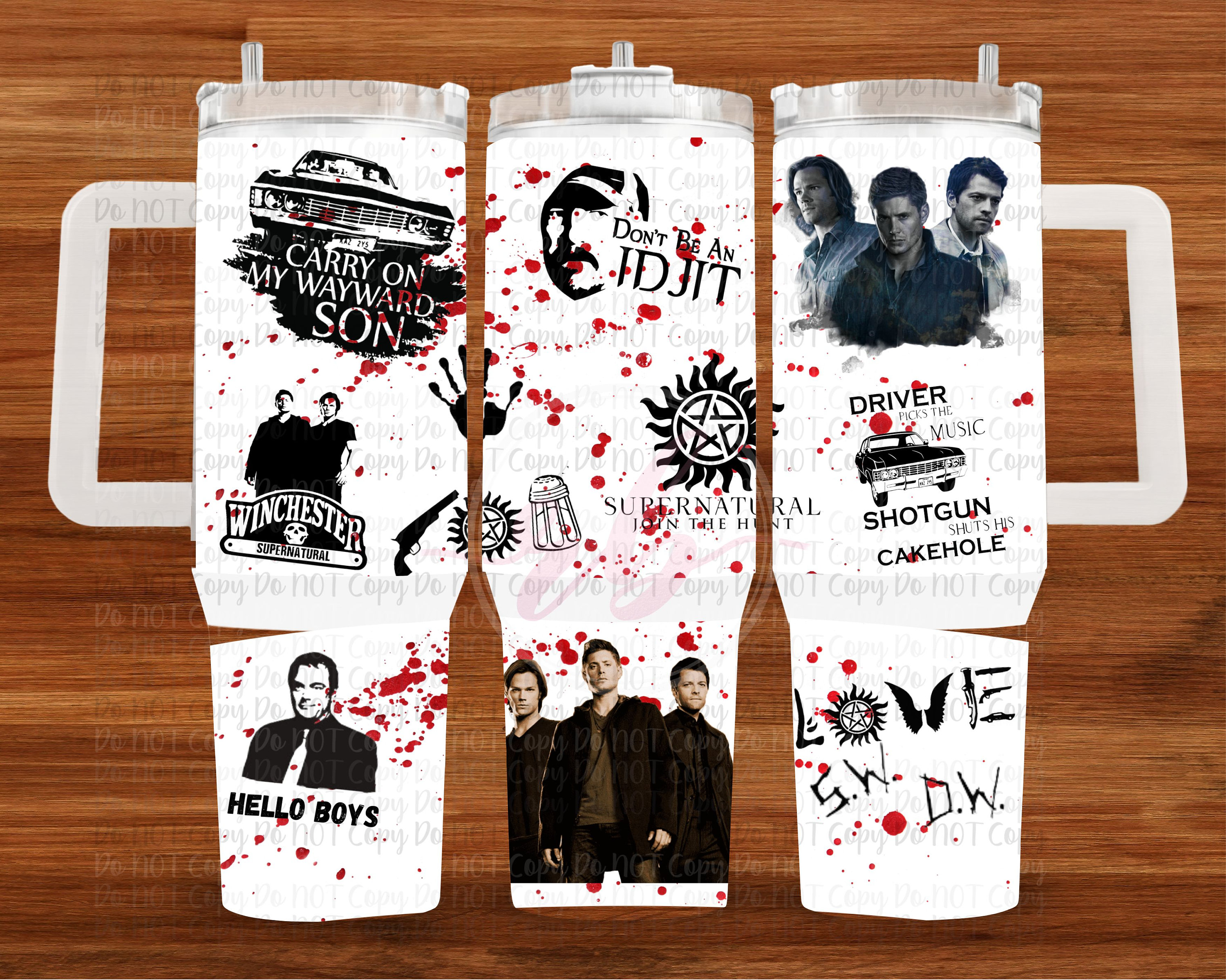 Supernatural 40oz Stanley Style Tumbler Design, SUBLIMATION Digital ...