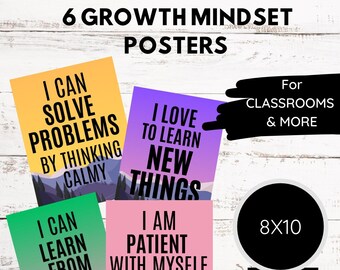 Growth Mindset Posters, Positive Classroom Decor (PDF) - Etsy