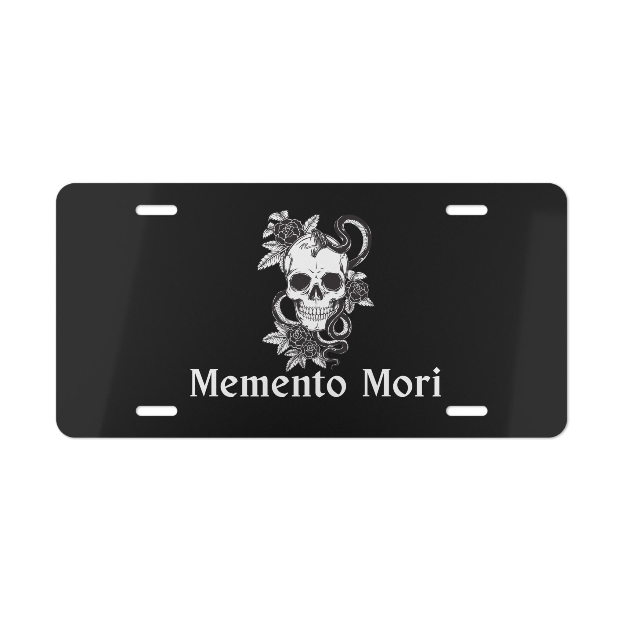 Memento Mori Front License Plate, Gothic Car Accessory, Black Car Plate ...