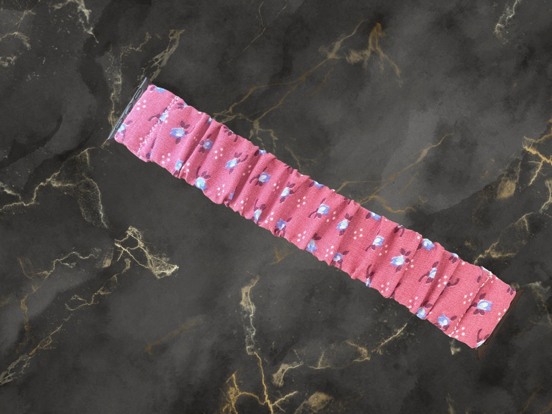 Apple Watch Band With Floral Pattern, Scrunchie Apple Wristband, Cotton ...