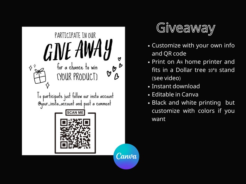 Craft Show Table Top Signs, Stand Display Bundle Canva Templates, Scan ...