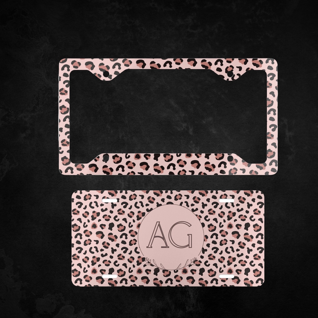 Pink Cheetah Print Car Plate Cover: Girly Leopard License Plate Frame ...