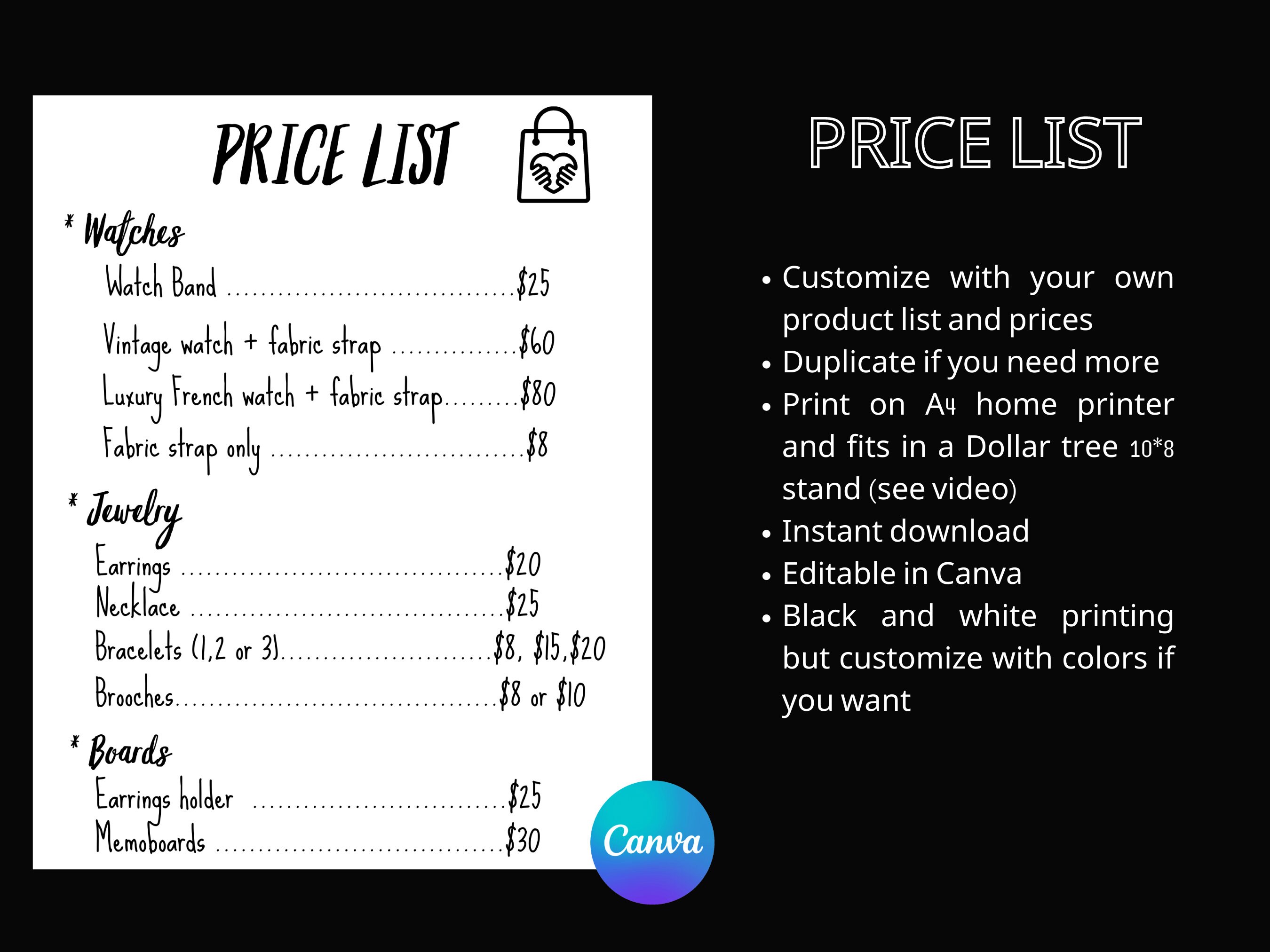 Craft Show Table Top Signs, Stand Display Bundle Canva Templates, Scan ...