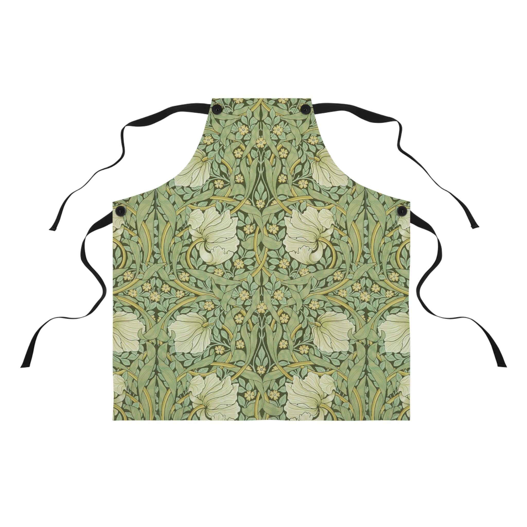 William Morris Pimpernel Apron, Sage Green Victorian Botanical Cooking ...
