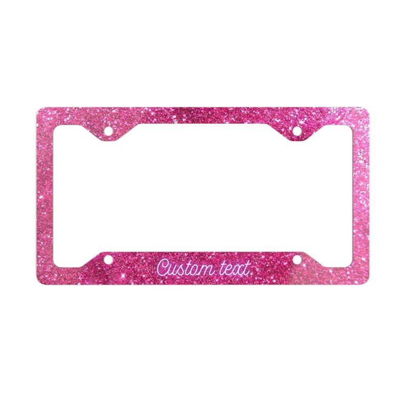Custom Pink Glitter License Plate Frame or Monogram Vanity Plate ...