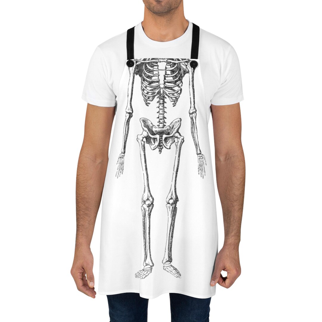 Halloween Apron, Skeleton Outfit, Skeleton Apron, Spooky Apron Custom ...