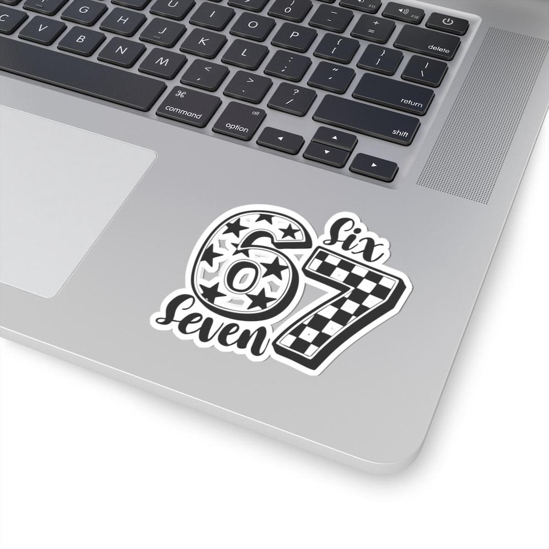 67 Sticker, Number 67 Vintage Stars & Checkered Kiss-cut Sticker ...