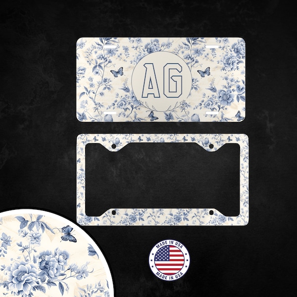 Floral License Plate - Etsy