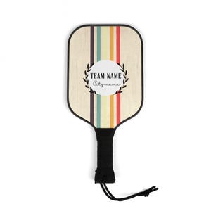 Custom Rainbow Striped Pickleball Team Paddle Kit Including City Name ...