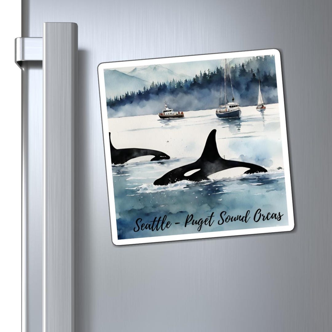 Seattle Magnets With Orcas of the Puget Sound - Seattle Souvenir ...