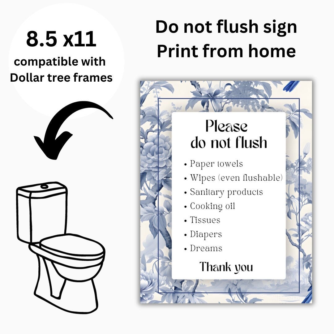 Do Not Flush Sign, Shabby Chic Bathroom Sign, Toilet Sign, Septic Tank ...