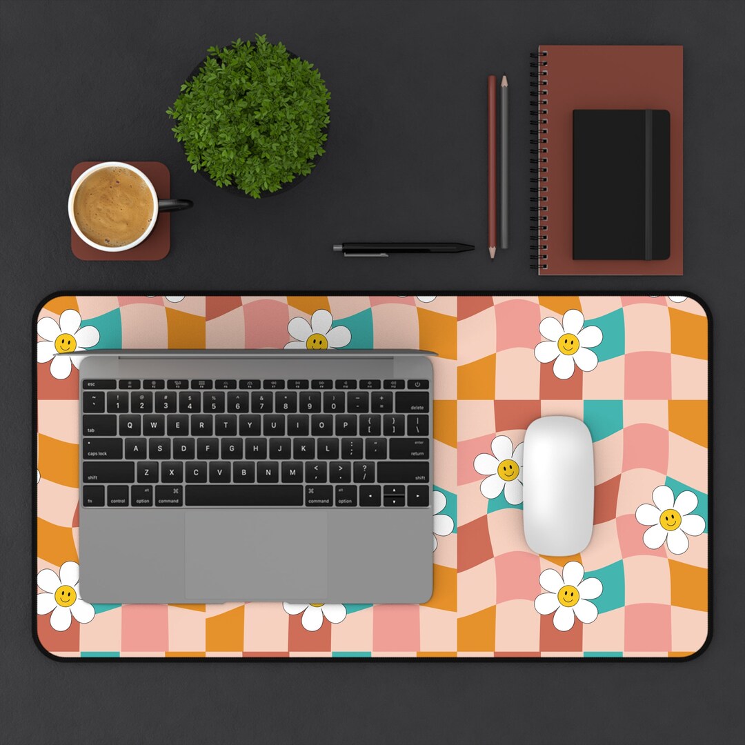 Groovy Checkered Desk Mat, Back to School Preppy Desk Accessory, Cute ...