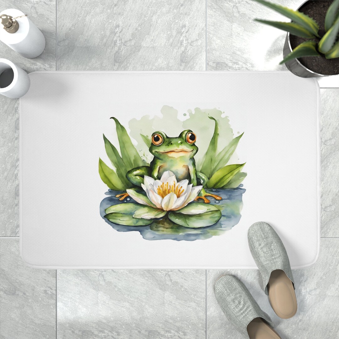 Cute Kids Bath Mat, Cute Frog Animal Bath Mat, Memory Foam Bath Mat ...