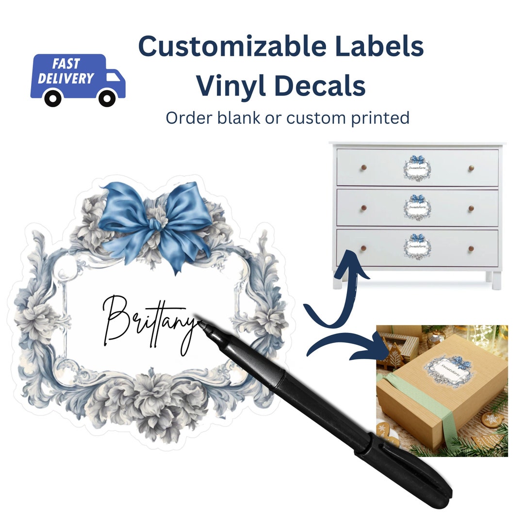 Coquette Bow Gift Tags Sticky Labels, Labels Kiss-cut Vinyl Decals ...