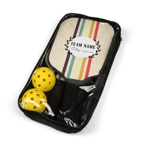 Custom Rainbow Striped Pickleball Team Paddle Kit Including City Name ...
