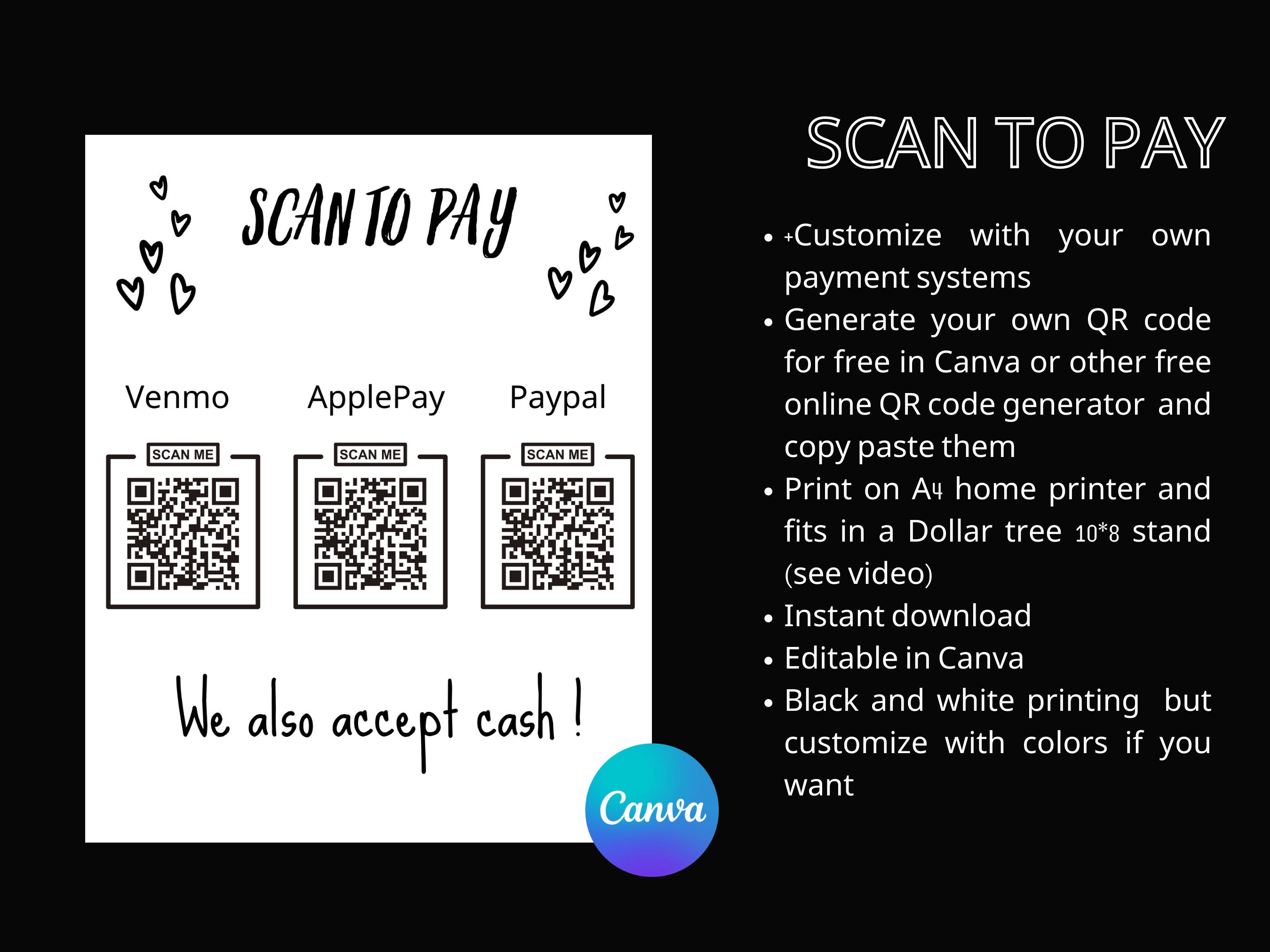 Craft Show Table Top Signs, Stand Display Bundle Canva Templates, Scan ...