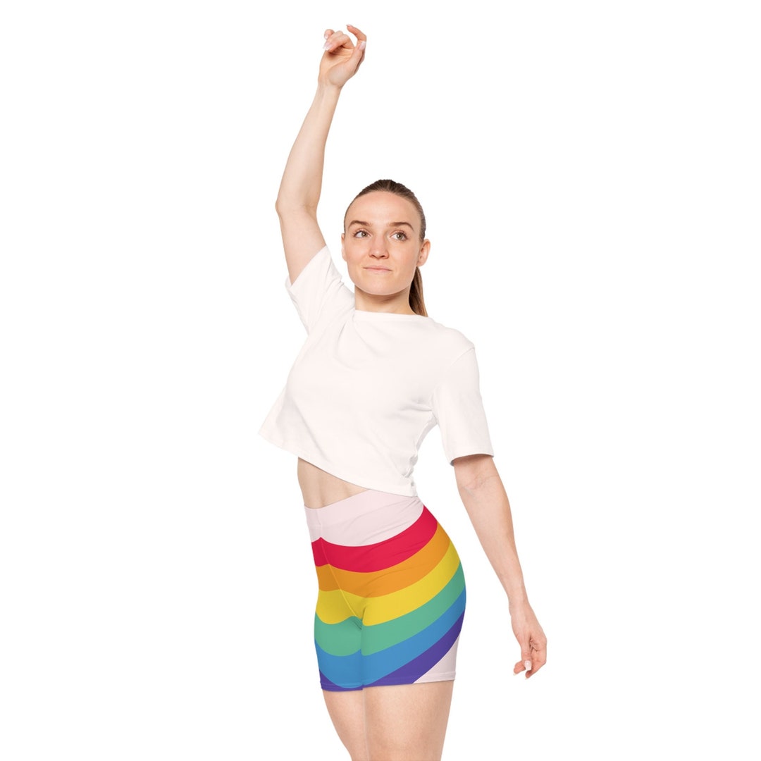Pride Shorts, Rainbow Shorts for Pride Month, Unisex Biker Shorts ...