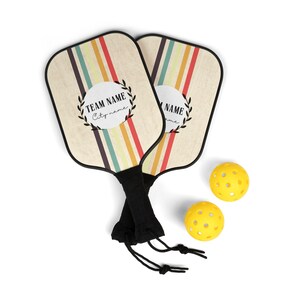 Custom Rainbow Striped Pickleball Team Paddle Kit Including City Name ...
