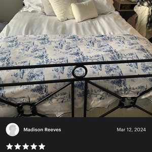 Blue Toile Bedding Set With Toile De Jouy Blanket and Matching Pillow ...