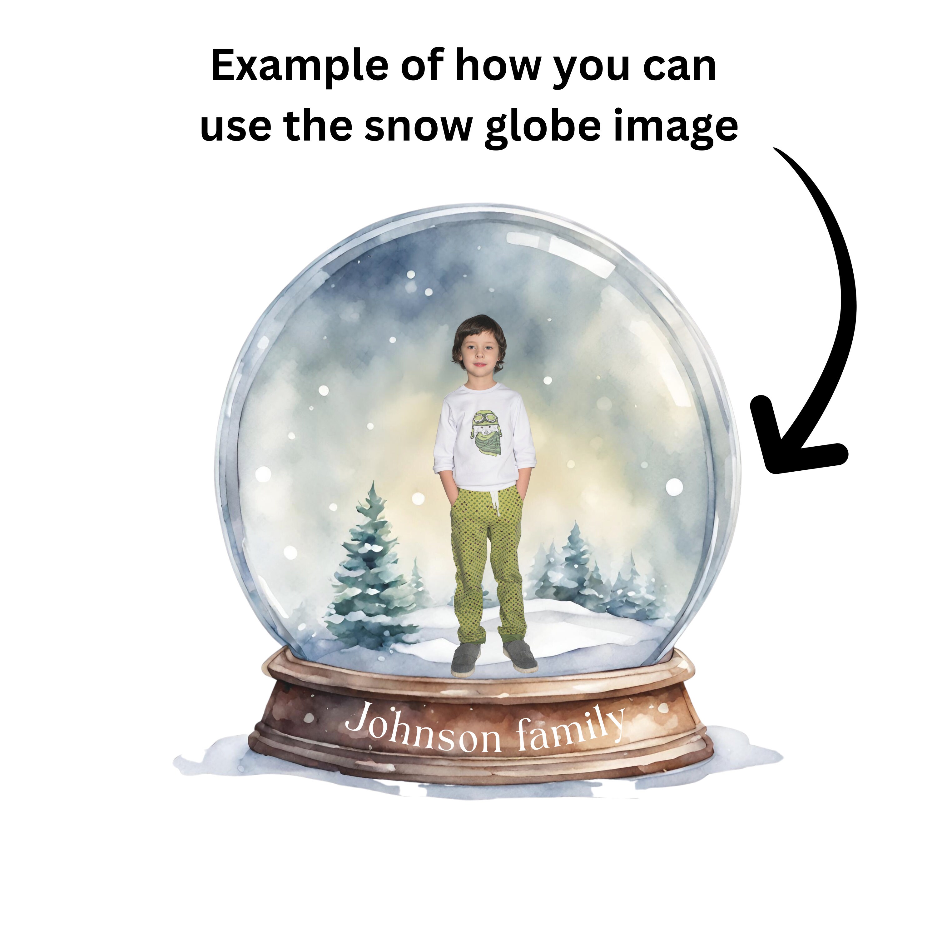 Customizable Snow Globe Clipart SVG and PNG With Transparent Background ...