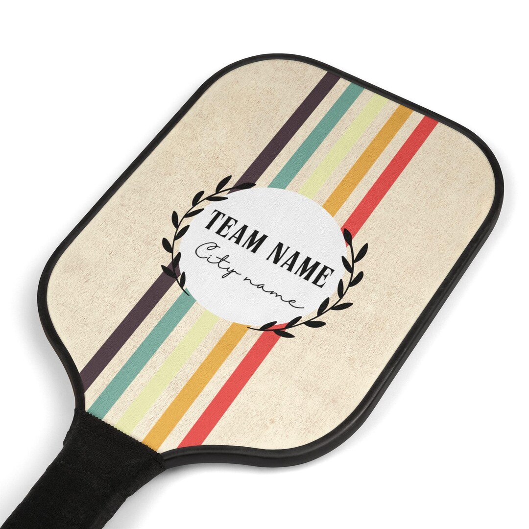 Custom Rainbow Striped Pickleball Team Paddle Kit Including City Name ...