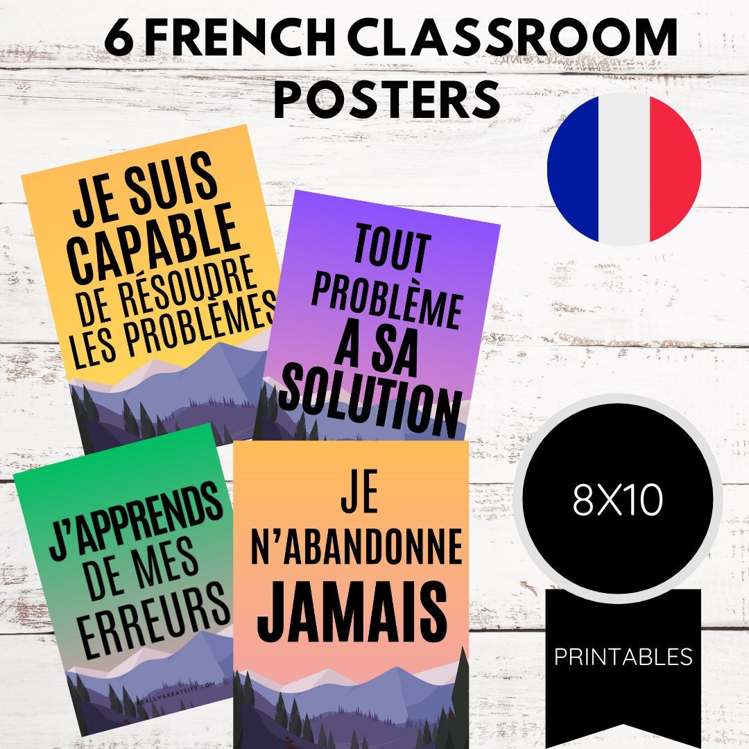 French Classroom Decor Posters With Positive Quote Classroom - Etsy