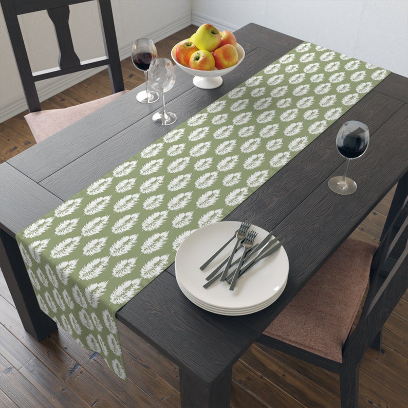 Sage Green Table Runner, Sage Green Tablescape, Spring 2024 Table Decor ...