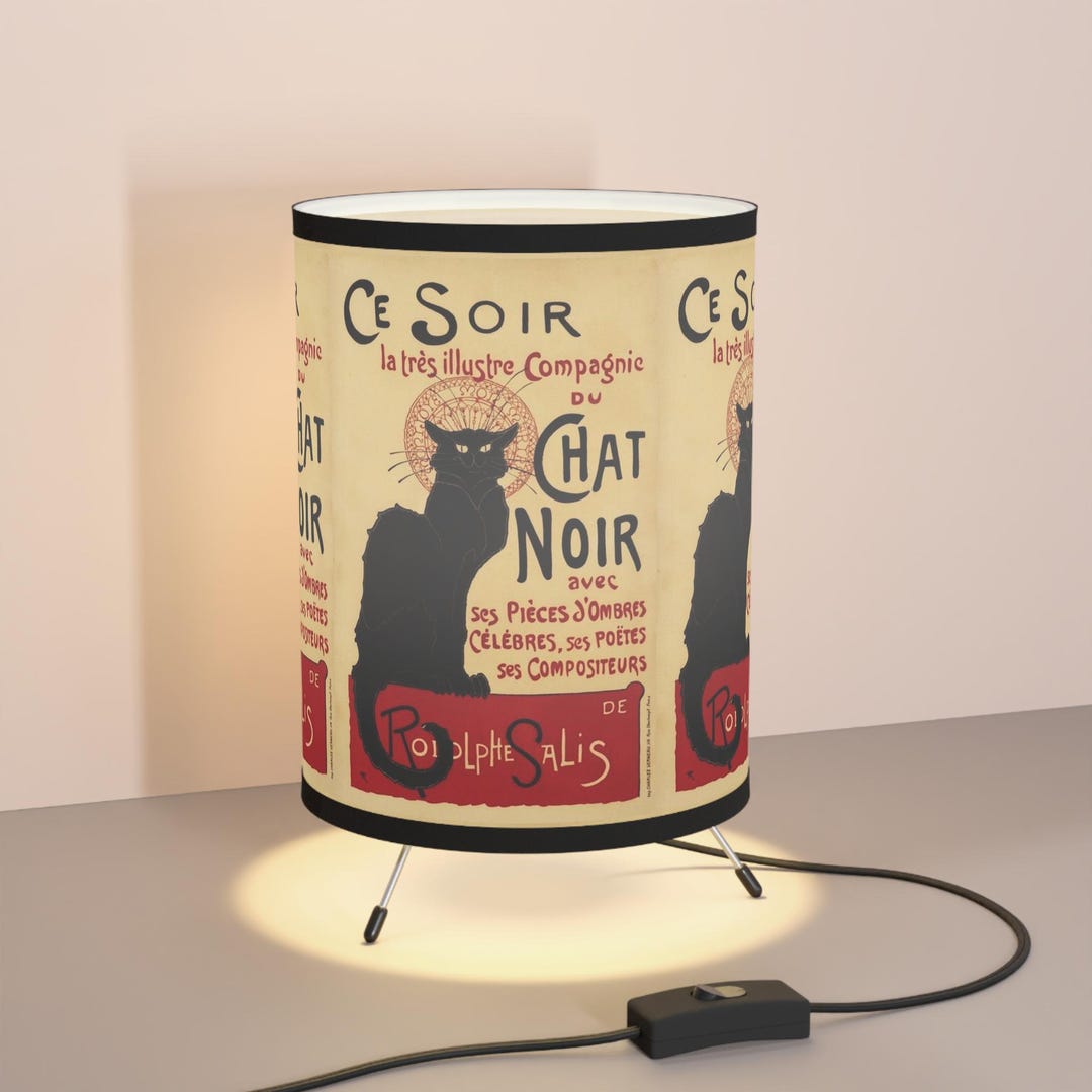 Vintage Black Cat Tripod Lamp: Le Chat Noir French Art Decor - Etsy