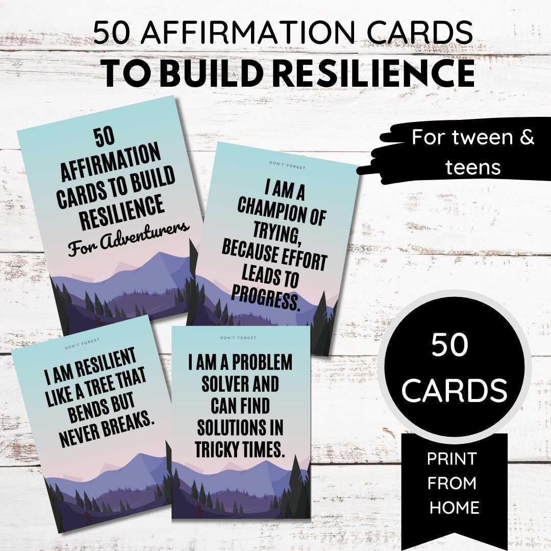 50 Growth Mindset Affirmation Cards for Elementary, Tween and Teenager ...