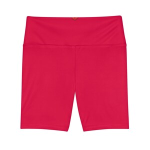 Ruby Red Yoga Shorts, Women's Workout Shorts, Athletic Shorts, Active ...