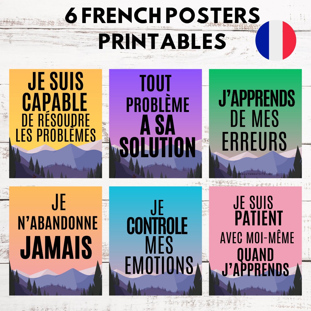 French Classroom Decor Posters With Positive Quote Classroom - Etsy