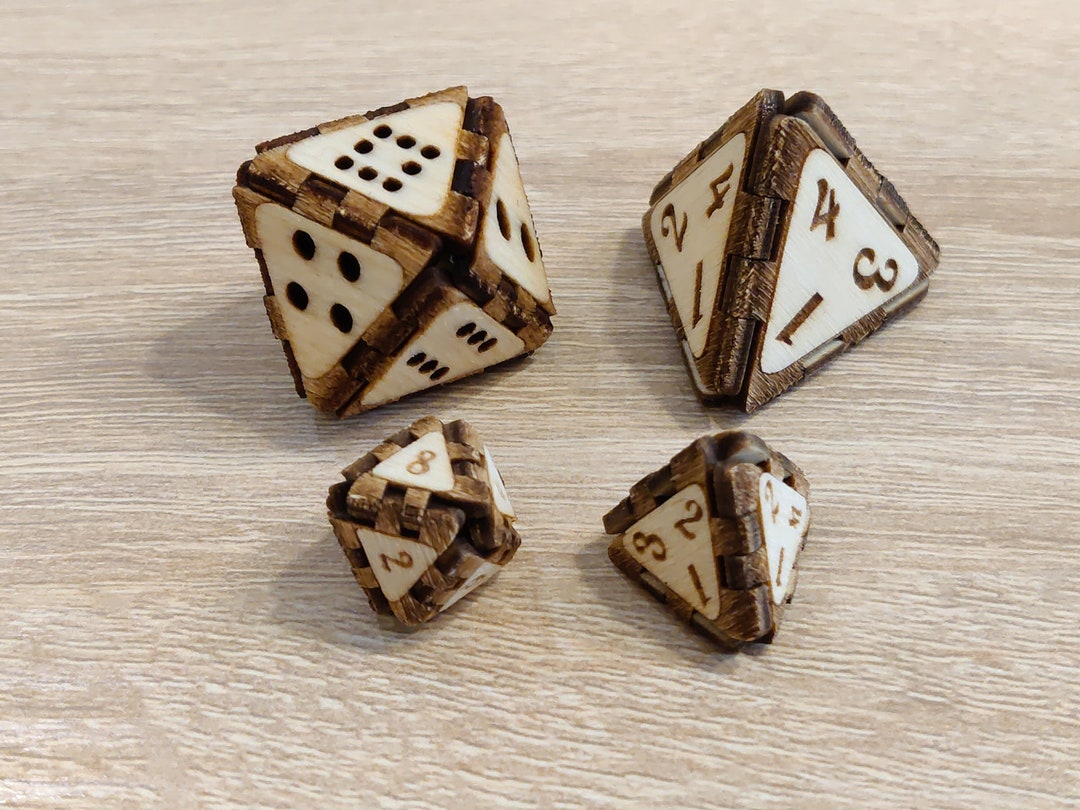 Fource-sided and Eight-sided Dice (D4 and D8) - SVG File for Laser ...