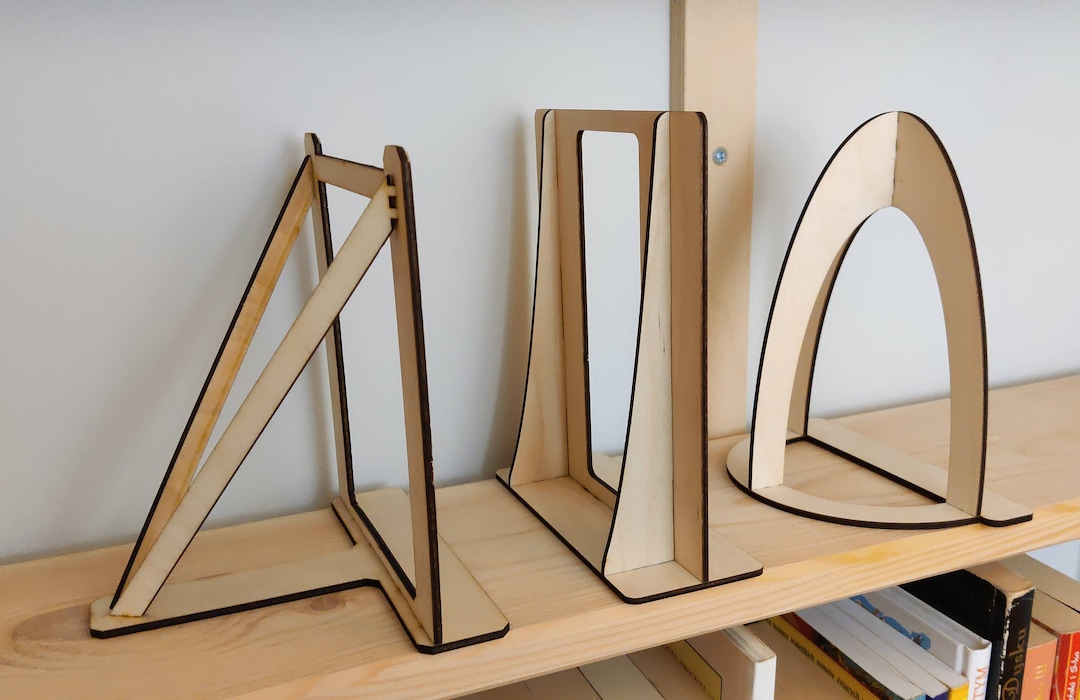 Bookend - Three Models (simple, Ellipsoid, Bridge) - SVG File for Laser ...
