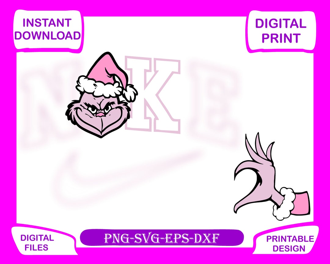 Pink Grinch Face and Heart Hand SVG PNG Christmas Svg Grinch - Etsy ...