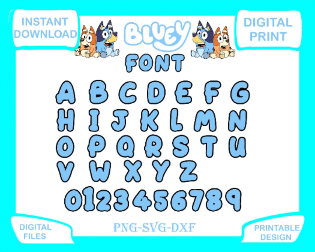 Bluey Schriftart png svg dxf cricut Silhouette - Etsy.de
