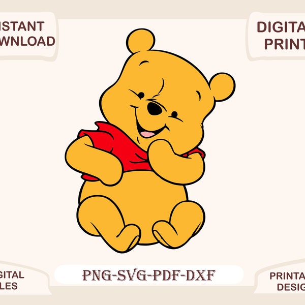 Winnie the Pooh Outline Png - Etsy