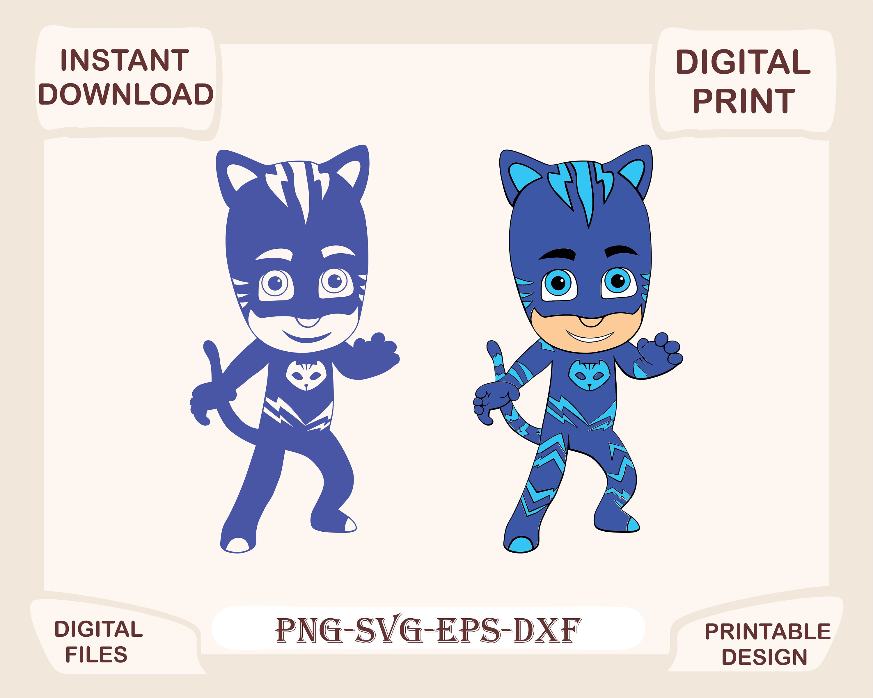 PJ Mask 1 Clipart Png Svg PJ Mask svg cut files for Cricut - Etsy Portugal