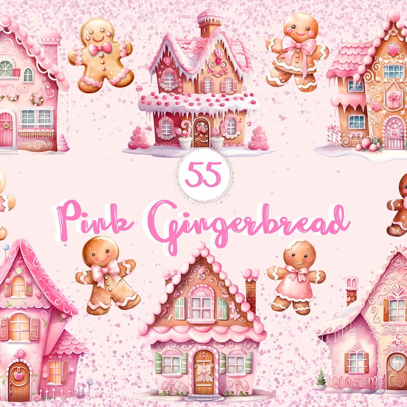 Gingerbread Man Pink Svg - Etsy UK