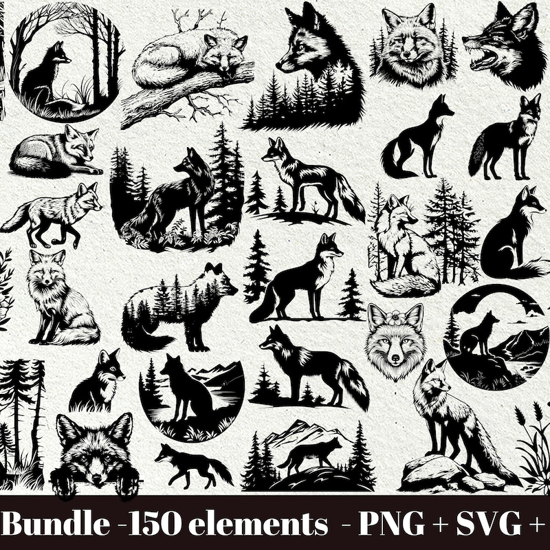 Cute Fox Digital File - Etsy