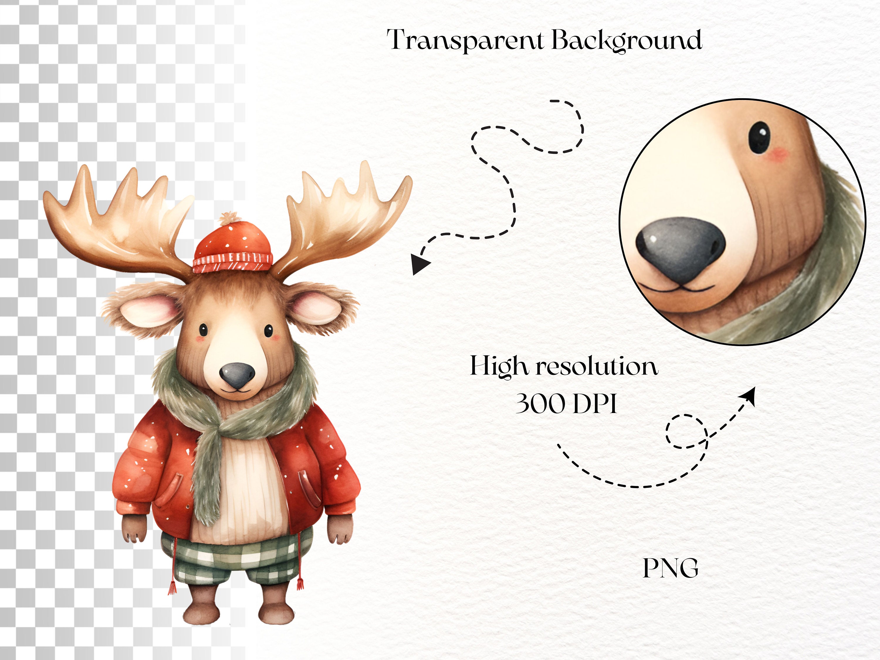 Christmas Woodland Animals Clipart / Christmas Illustration Digital ...