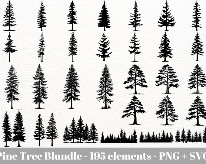 Fir Tree SVG, Pine Tree Svg, Cut File for Cricut, Tree Dxf, PNG, Jpg ...