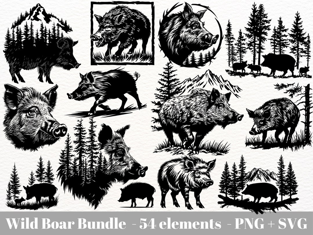 Wild Boar Svg / Boar Hunting Svg / Boar Head Svg / Forest Animal ...