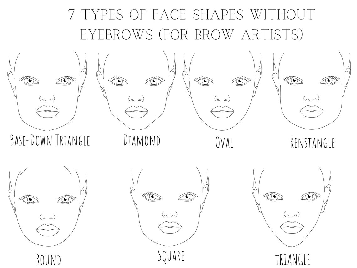 Face Chart / Face Shape / Makeup Face Shapes / Face Shape Svg / Lash ...