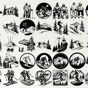 Skiing Svg Bundle / Winter Sport Svg / Ski Goggles Svg / Ski Boots Svg ...