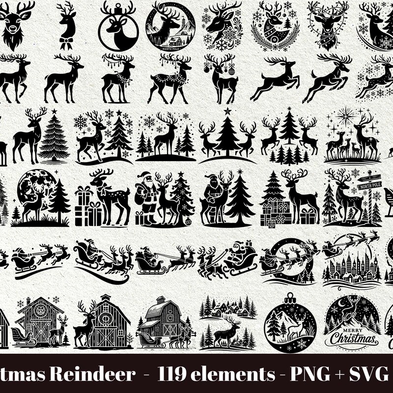 Reindeer Face Stickers - Etsy