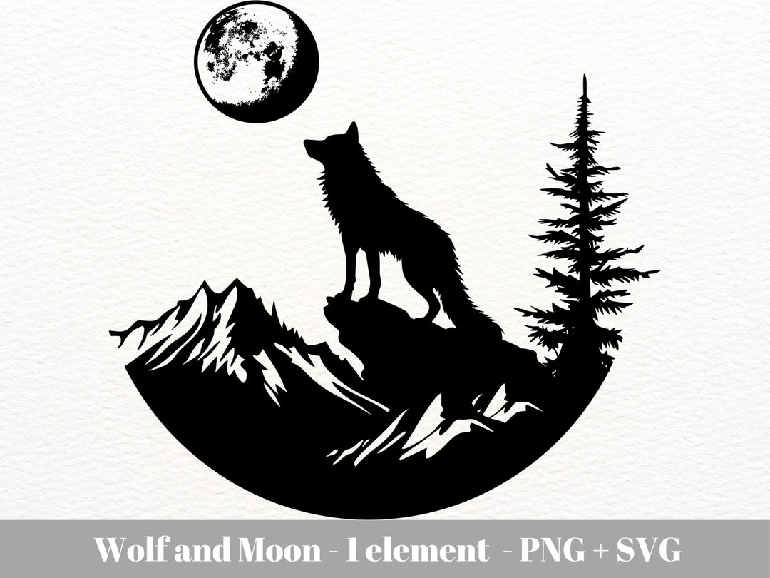 Wolf and Moon Svg / Wolf Svg File / Wolf Howling SVG / Wolf Svg ...